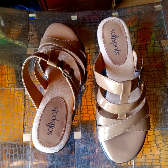 Soft Spots | Shoes | Nib Leather High Heel Sandal Clog | Poshmark